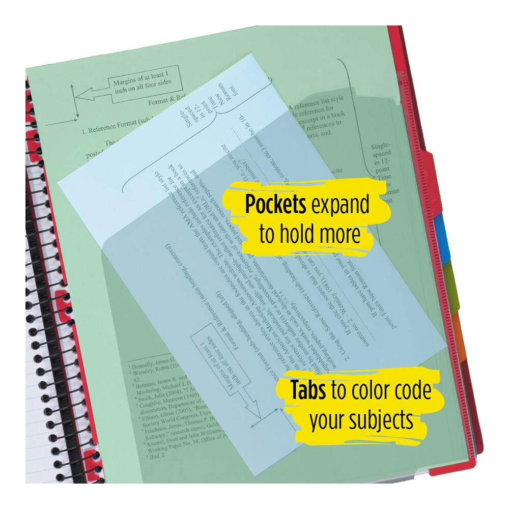Five Star Advance 5 Subject College Spiral Notebook Assorted